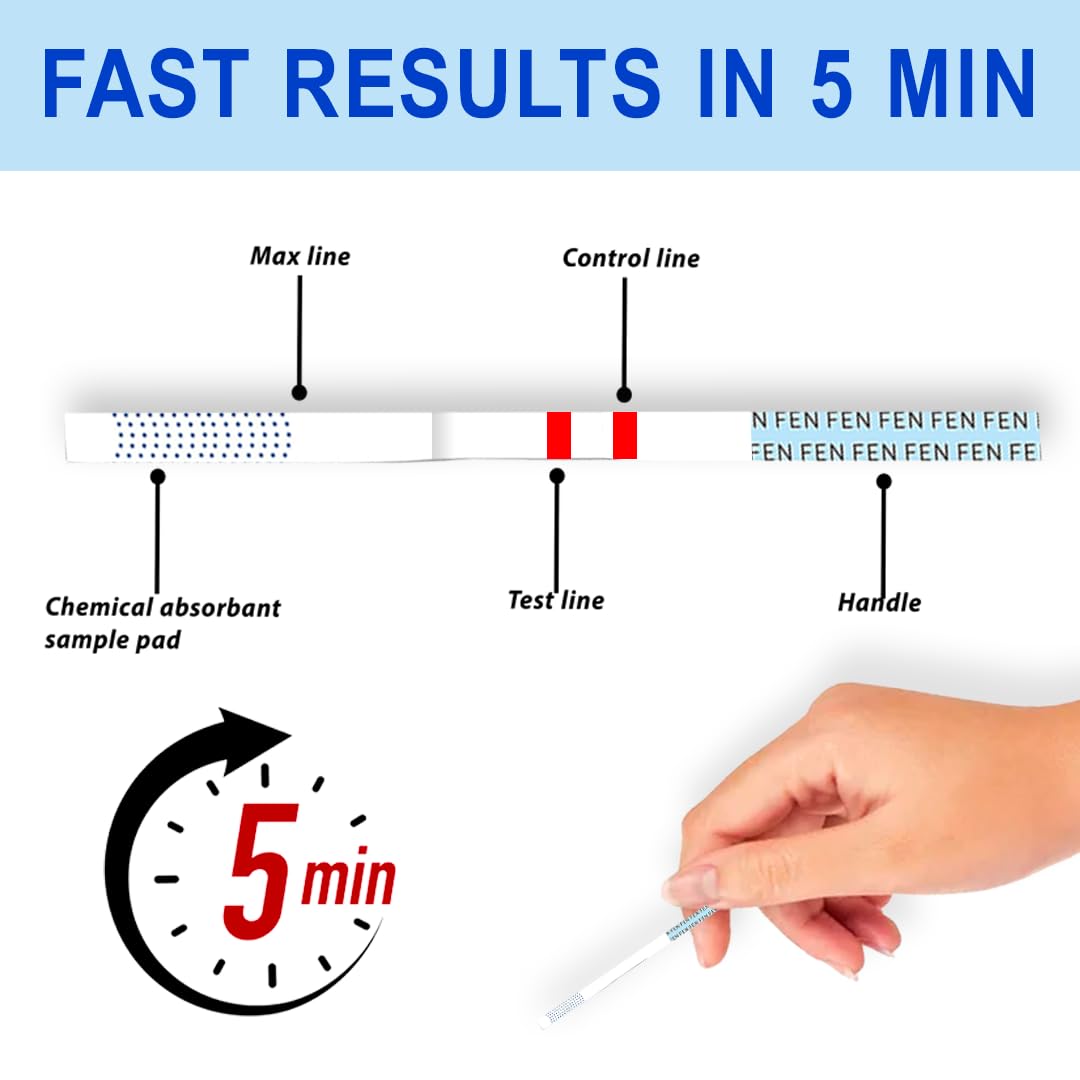 Emnce Fentanyl Test Strips Home Drug Testing Kit - Accurate for Powder Substances, Liquids & Pills | Urine Test Kit for Synthetic Detection | for Forensic Use [5 Pack]