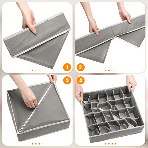 Thenshop 12 Pieces Closet Underwear Organizer Drawer Divider Foldable Bra Organizers Cabinet Clothes Socks Drawer Organizer Storage Box Baskets for Underwear, Bras, Socks, Ties and Towels