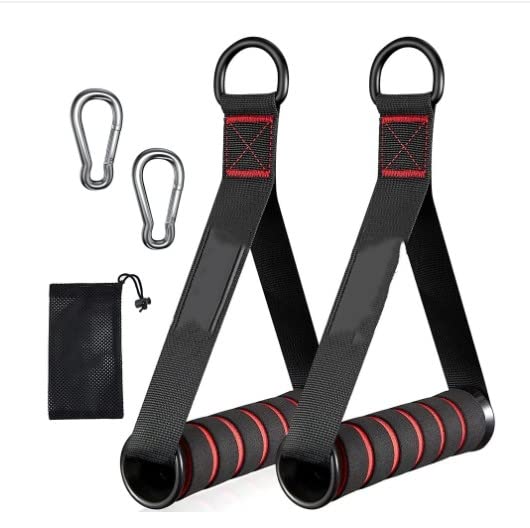 Elitecran Heavy Duty Gym Exercise Handle, Replacement Handle Attachments for Cable Machine Pulleys, Pilates, Yoga, Strength Trainer, Pull Down, Working Out Handles for Home Gym Red