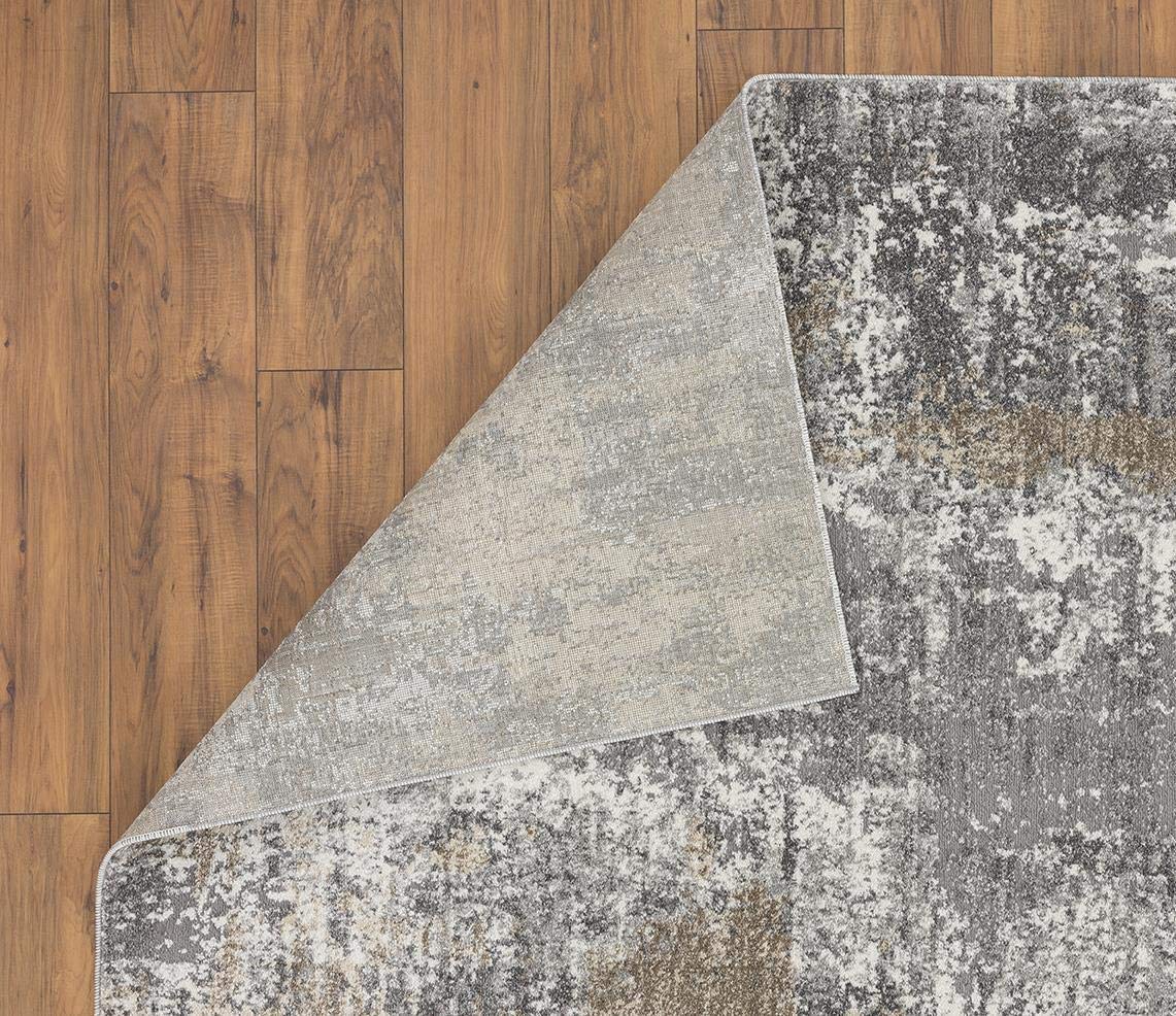 LUXE WEAVERS Euston Collection 7679 Grey 8x10 Abstract Area Rug