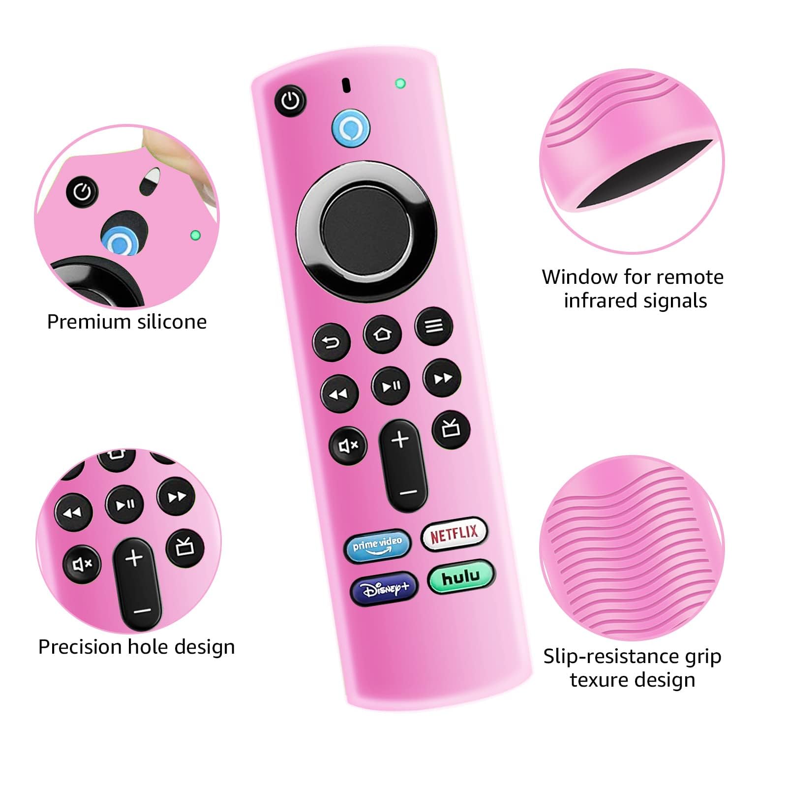 Climberer Firestick Remote Cover, 3-Pack Compatible with fire TV Stick 4K, Easy to Find, Comprehensive Protection, Ergonomic Design, Soft Silicone, Fluorescent Green/Yellow/Pink