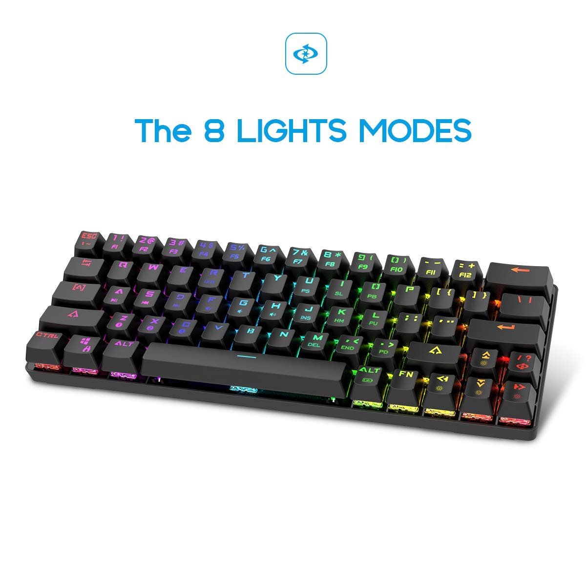 DIERYA Mechanical Gaming Keyboard 60% True RGB Backlit Bluetooth 4.0 Wired/Wireless LED Computer Keyboard for Multi-Device iPhone Android Mobile PC Laptop - Red Switch (DK-63) (Renewed)