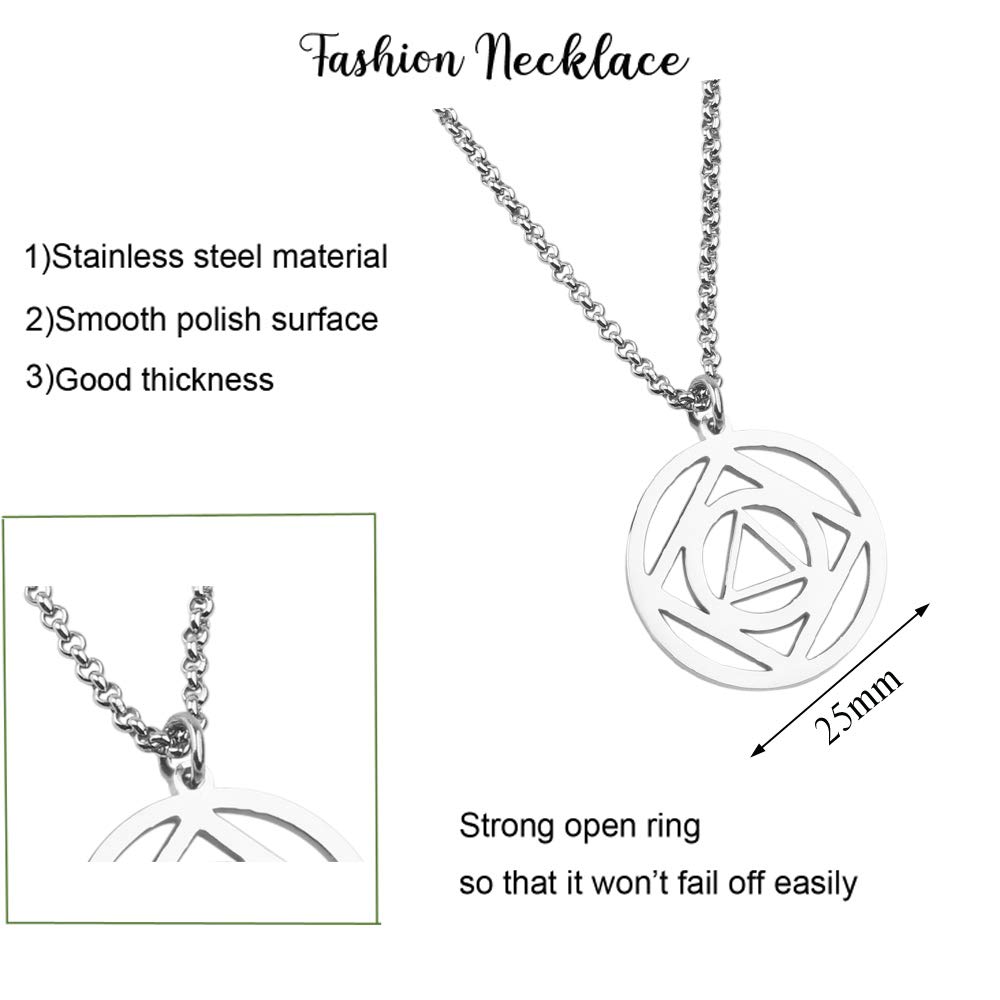 Detailed AA & NA Anonymous Dual Pendant Necklace Keyring 12 Steps Recovery Sober Gift (silver necklace)