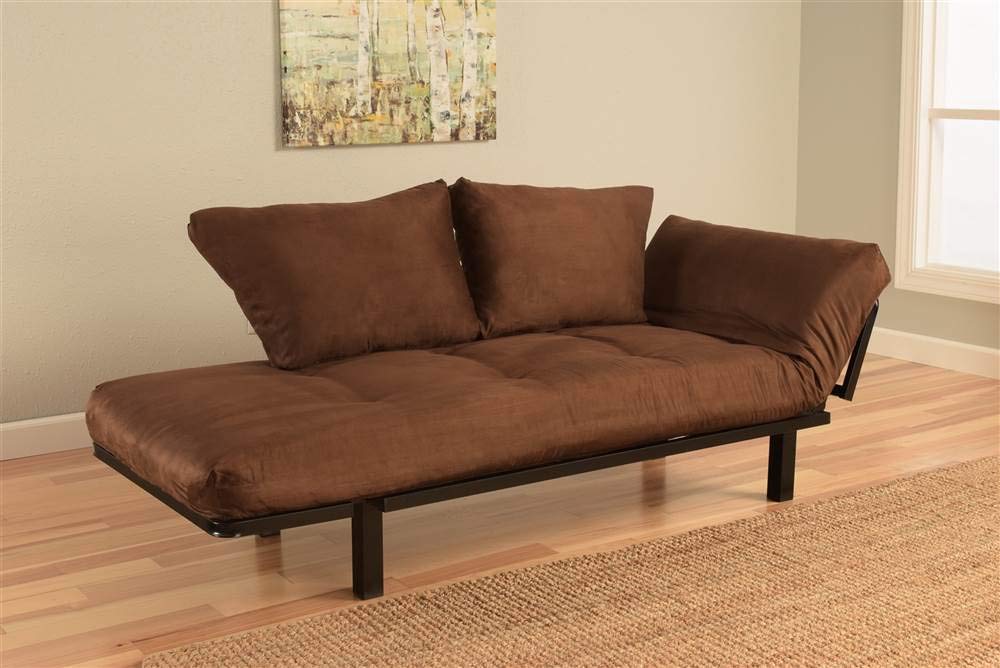 Kodiak Furniture Spacely Black Lounger Frame with Suede Navy Mattress Brown/Black Frame