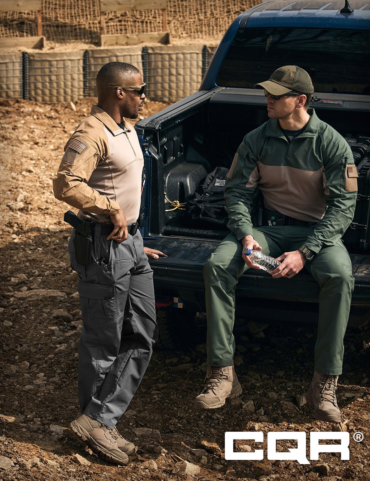 CQR Men's Tactical Pants, Water Resistant Ripstop Cargo Pants, Lightweight EDC Work Hiking Pants, Outdoor Apparel, Ripstop Mag Pocket Charcoal, 34W x 30L
