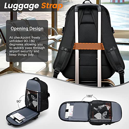 Diffosine Laptop Backpack 15.6 Inch Travel Backpacks Extra Large TSA Friendly College Business Gaming Computer Anti Theft Backpack Durable Hiking Work Daypack for Men Women(15.6 Inch, Black)