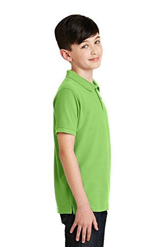 Port Authority Youth Silk Touch Polo, Lime, Medium