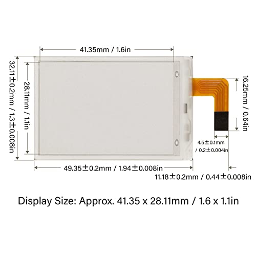 DAUERHAFT E Paper Screen, 1.9in Electronic Ink Display Lightweight for Power Meters
