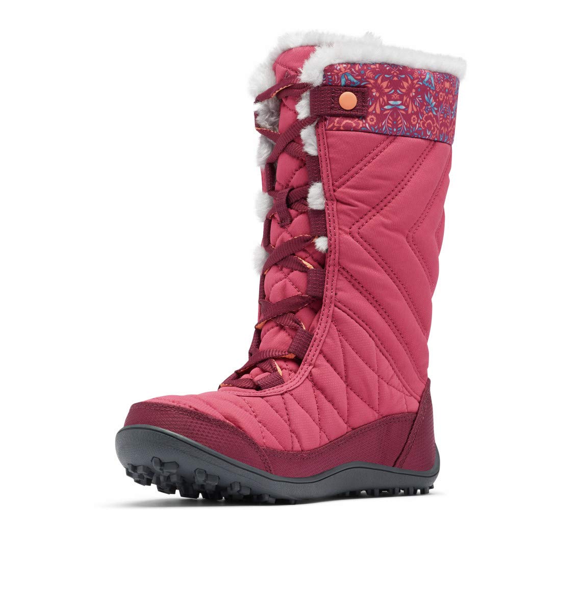 Columbia Minx™ Mid III Print Omni-Heat™ (Little Kid/Big Kid) Dark Fuchsia/Lychee 7 Big Kid M