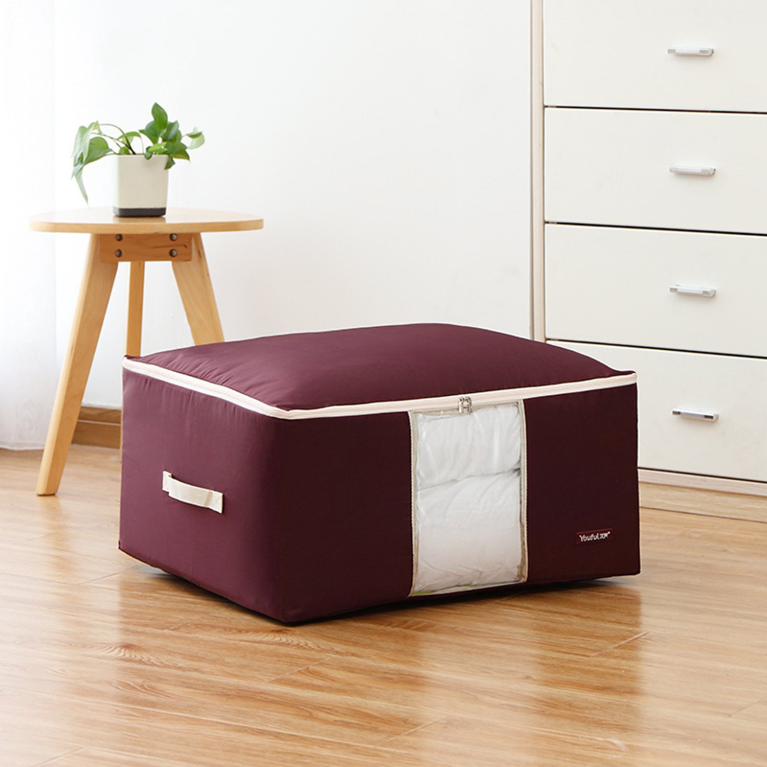 Oululu Oxford Storage Bag for Quilt Blanket Clothes Comforter (Wine Red, XL)