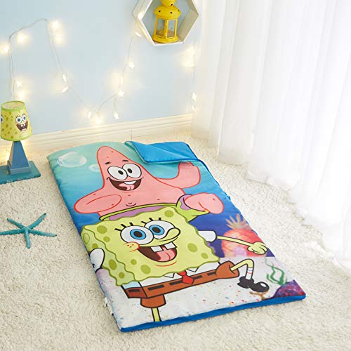 Nickelodeon Spongebob Squarepants Sling Bag and Cozy Lightweight Sleeping Bag, 46β L x 26β W, Ages 3+