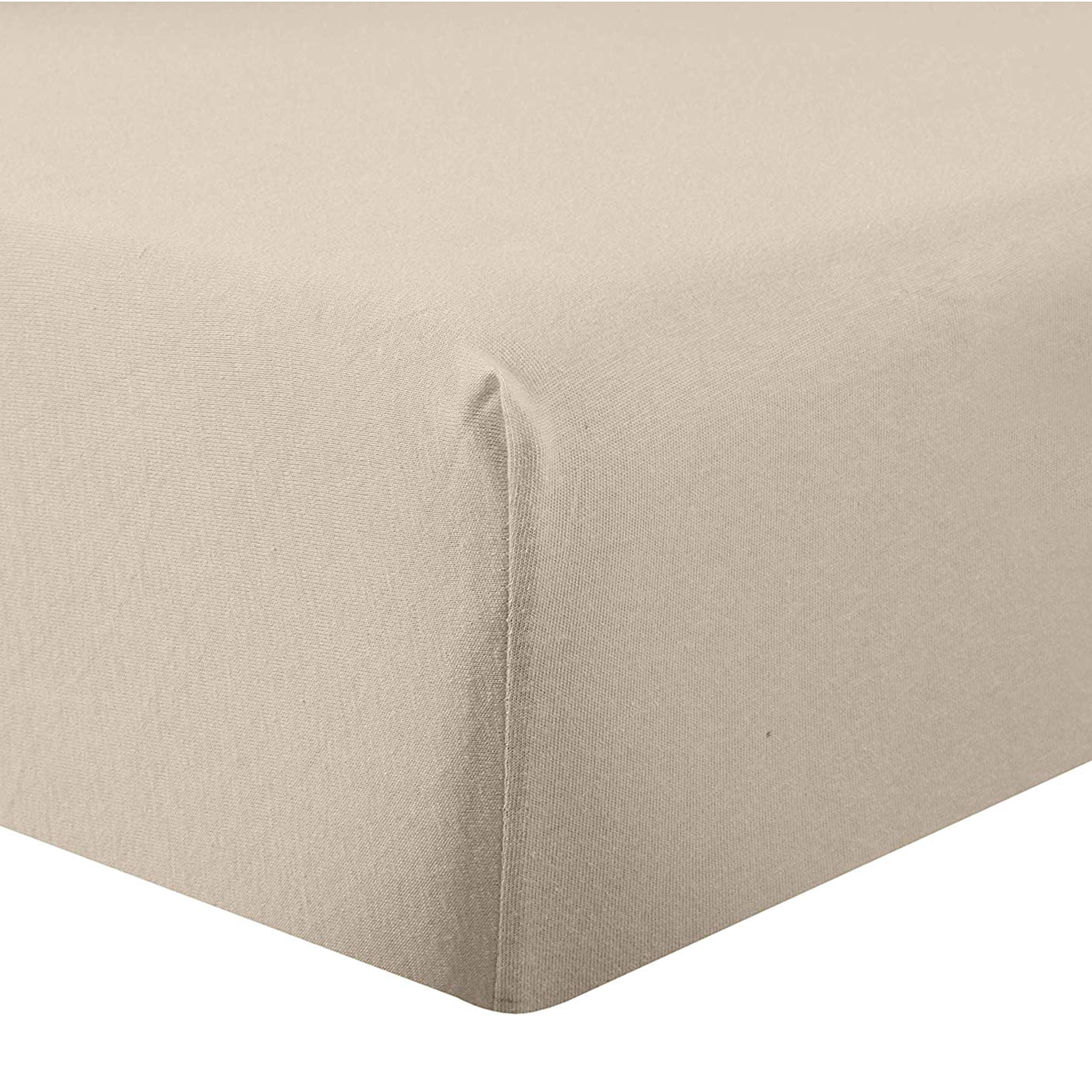 Cuddles & Cribs 100% Cotton Jersey Fitted Crib Sheet - 1 Pack, Natural