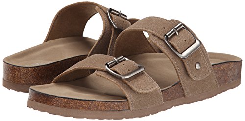 Madden Girl Women's Brando Slide Sandal, Taupe Fabric, 7.5
