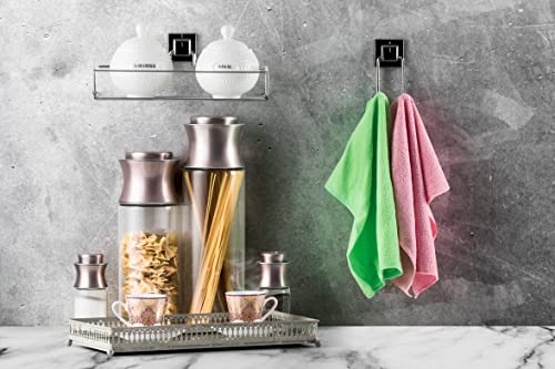 Hagen Door Hanger, Bath Door Hook, Hanging Coats, Hats, Robes, Towels, No Drill Screwless Installation, Modern Style (Twin Hanger)