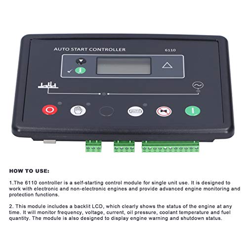Eujgoov DSE6110 LCD Display Screen Generator Automatic Controller Module Electronic Power Controller Module 8V-35V DC