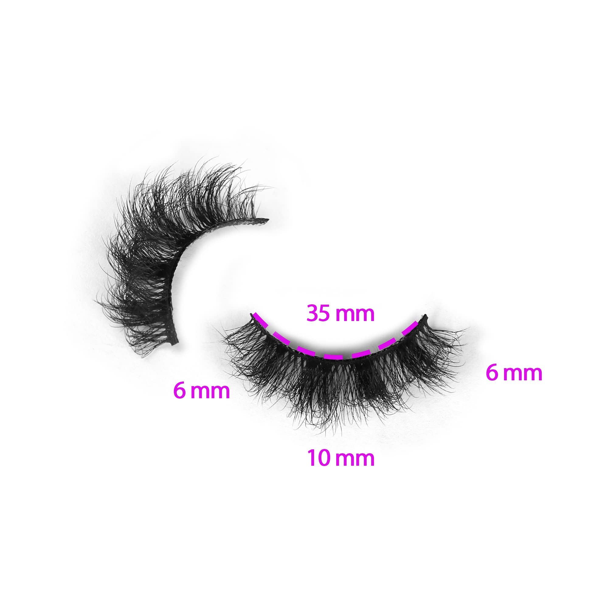 Himirell Fluffy False Lashes Short Natural Faux Mink Eyelashes D Curl Thick Volume Fake Eyelashes Natural Look 10 Pairs Pack