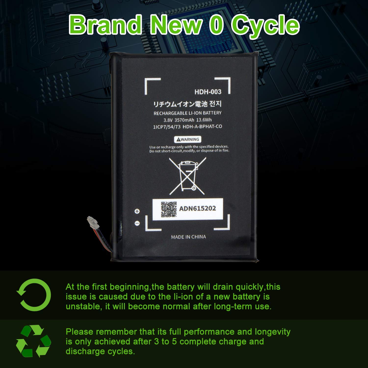 WUHAO HDH-003 Battery for Nintendo Switch Lite Battery Replacement [2025 Upgraded] Lite HDH-001 Replacement Battery with Adhesive Tape Tool Repair Kit
