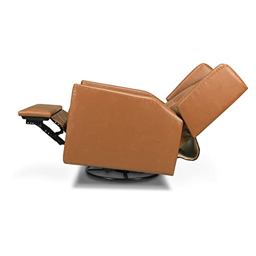 DaVinci Maddox Recliner and Swivel Glider in Vegan Tan Leather, Greenguard Gold & CertiPUR-US Certified