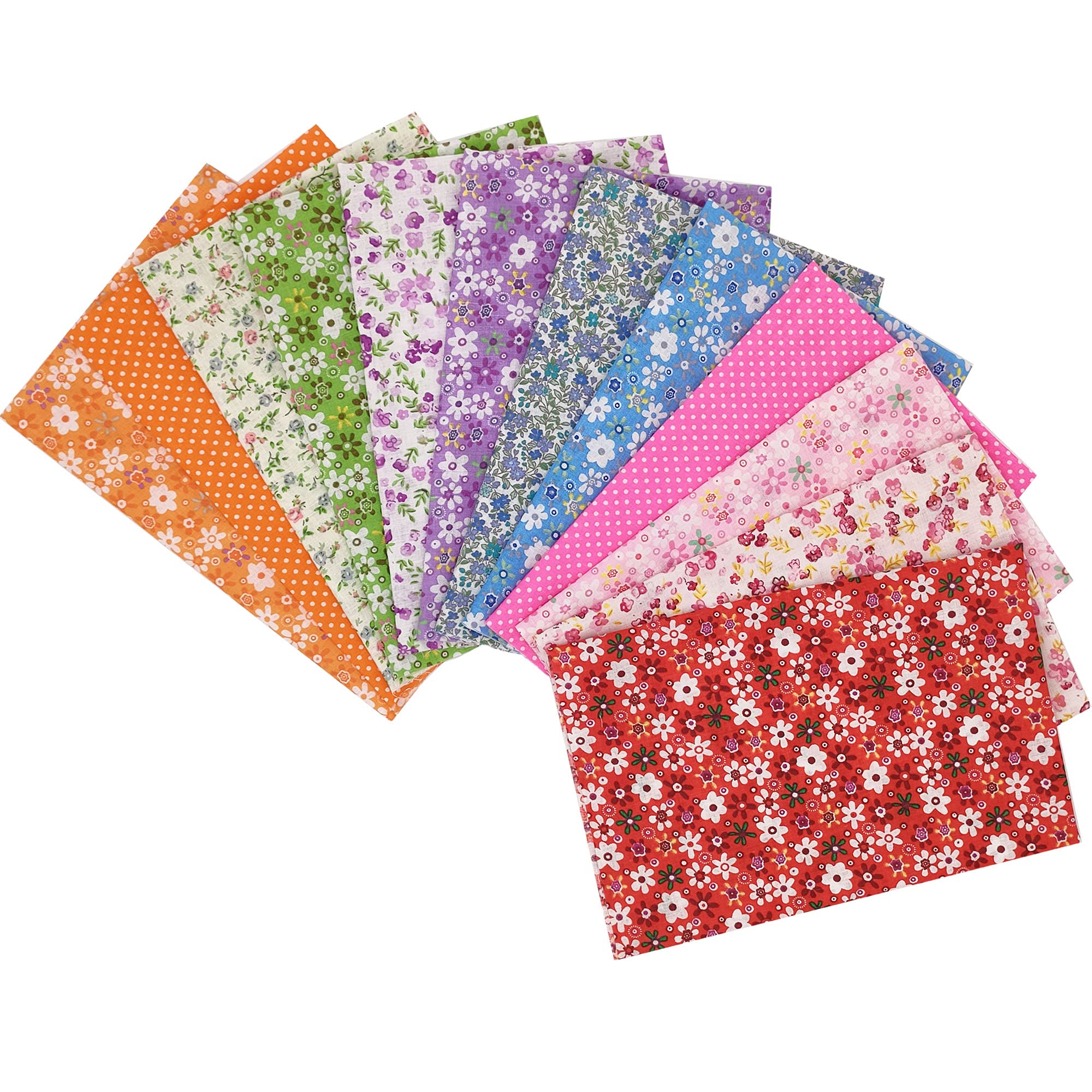Cartisanat Fat Quarters Fabric Bundles,12 Pcs (20in x 20in / 50cm x 50cm) Sewing Patterns Quarter Precut Fabrics for Quilting Squares Scraps TOP Cotton Material Bundle Patchwork DIY Crafting Floral B