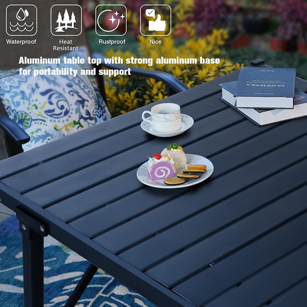 FAIR WIND Outdoor Table Folding Portable Lightweight Aluminum Camping Table with Adjustable Legs Large Camp Table with Carry Bag, 4-6 Person
