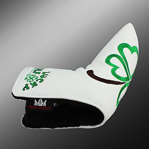 CRAFTSMAN GOLF Green Lucky Clover Headcover Blade Putter Cover for Scotty Cameron Taylormade Odyssey Blade(Blade