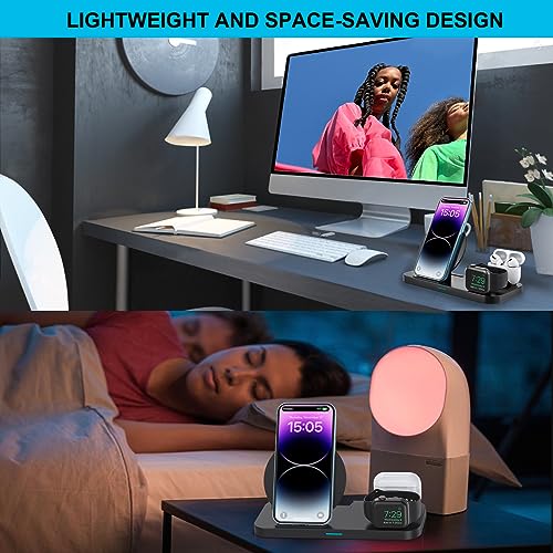 Wireless Charger, Fulsren 3 in 1 Qi-Certified Fast Charging Station Compatible Apple Watch & AirPods, iPhone 13/12/11/11Pro/11Pro Max/X/XS/XS/XR/8/8Plus, Qi-Enabled Andriod Phone(with QC3.0 Adapter)