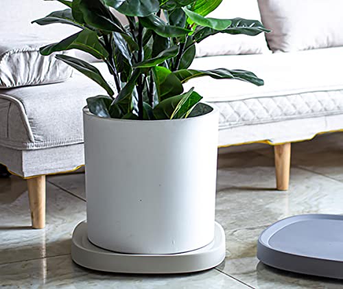 MYBAQ,Plant Tray with Wheels,Planter Caddy with Wheels,Plant Rollers for Outdoor Plants,Plant Caddy,Plant Roller Base,White,Suitable for Home, Living Room, Balcony, Patio and Garden