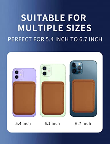 SONVICTY LIFE Magnetic Wallet for Apple MagSafe, Leather Mag Safe Wallet for Back of iPhone 13/13 Pro/Max and 12 Series, Magnetic Card Wallet Holder Compatible with Magsafe case, Brown