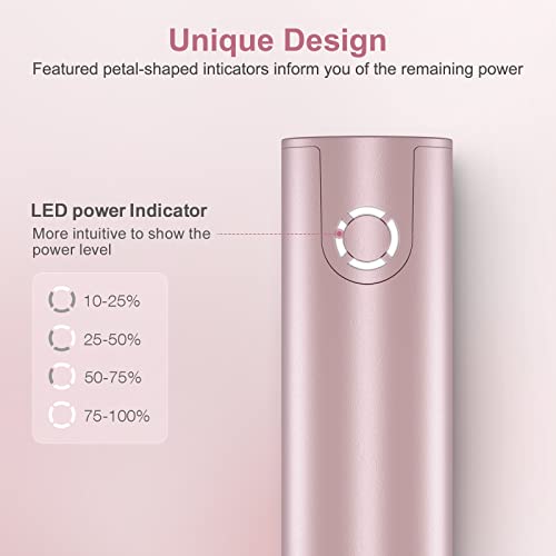 EnergyQC Fast Charging Portable Charger 5000mAh,External Battery Power Bank with USB-C Input(Recharge Only), Battery Pack Compatible with iPhone,Samsung Galaxy,Airpods and More-Rose Gold