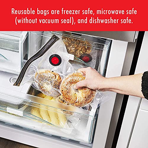 ZWILLING Fresh & Save Vacuum Sealer Machine 6-pc Starter Set, Airtight Food Storage Container, Reusable Sous Vide Bags, Meal Prep, BPA Free