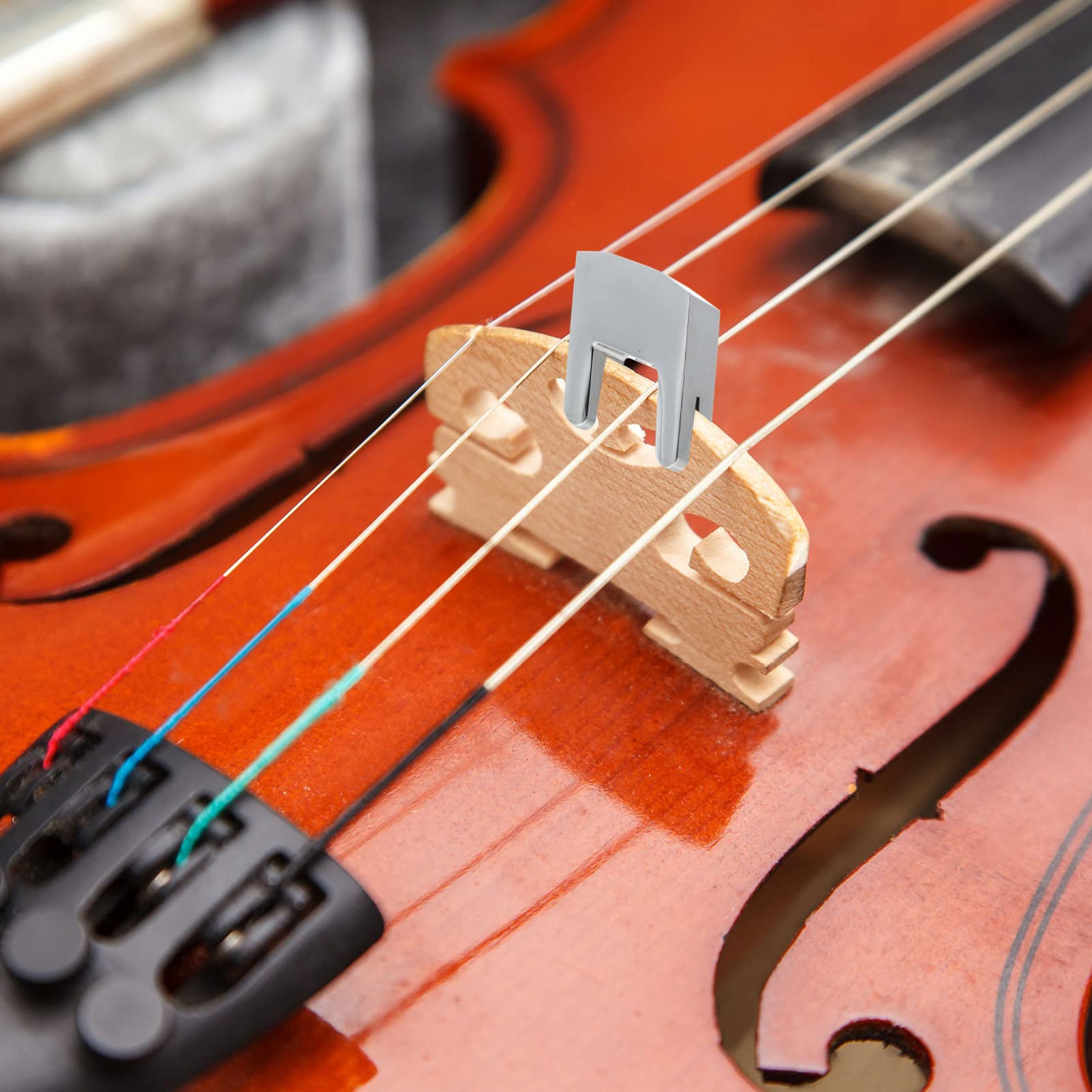 EXCEART 1Pc Zinc Alloy Cello Practice Mute 3/4 4/4 Violoncello Silencer Bridge Mute (Silver)