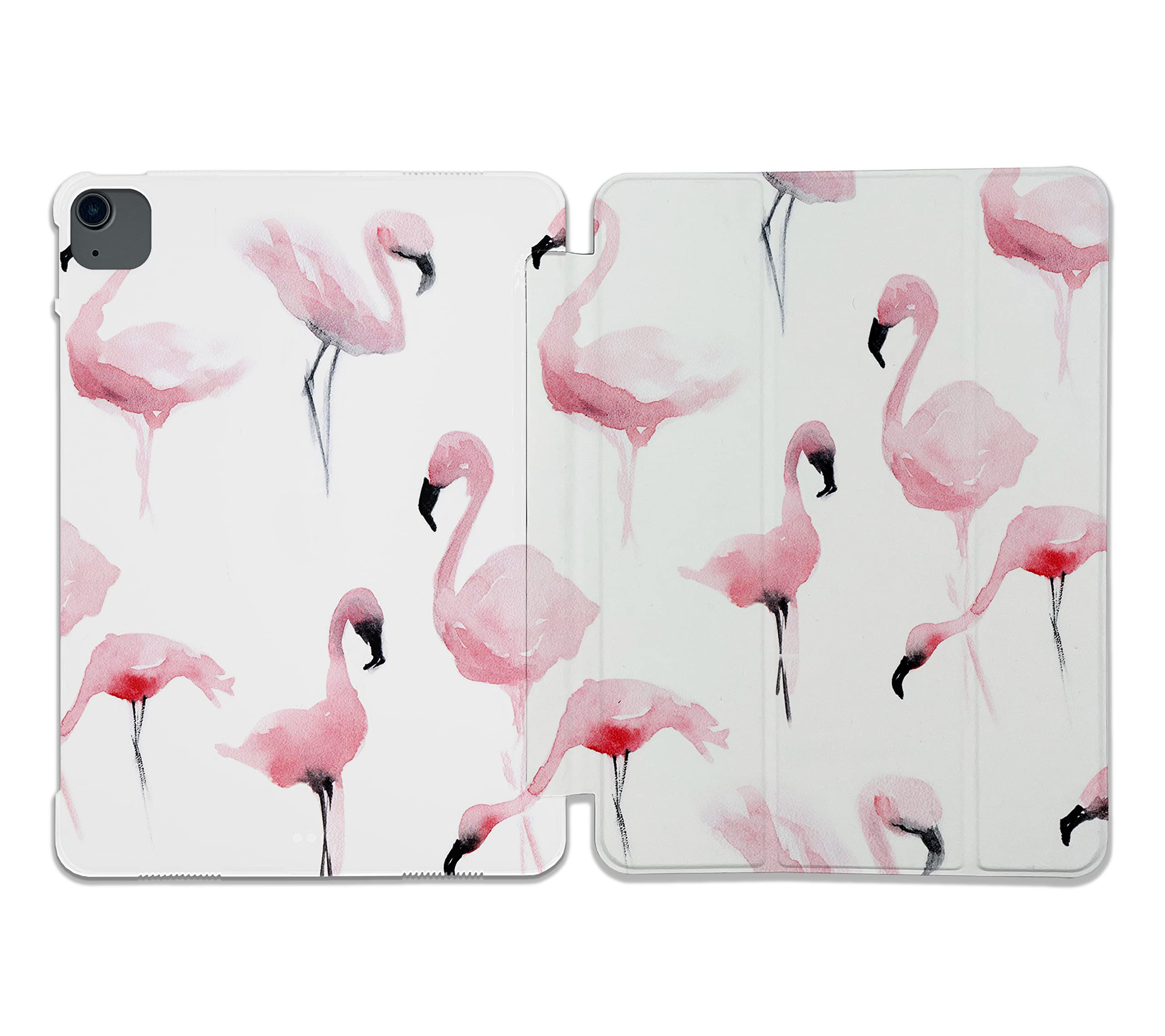 Pink Flamingos case Compatible with All Generations iPad Air Pro Mini 5 6 11 inch 12.9 10.9 10.2 9.7 7.9 Cover Slim Smart Stand auto Wake/Sleep 03 (12.9" Pro 3/4/5 gen)