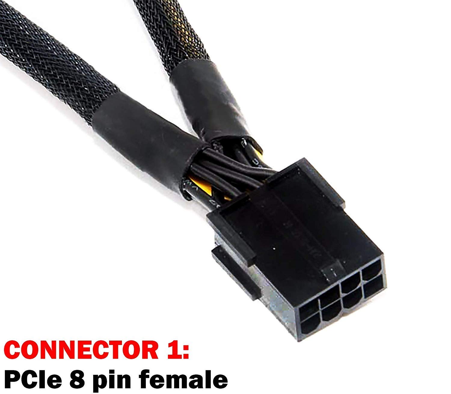 TeamProfitcom 16 AWG GPU VGA PCI-e 8Pin PCI Express Graphics Video Card GPU VGA 8 Pin Female to Dual GPU 8(6+2) Pin Male Splitter Power Sleeved Extension Cable 8 Pin GPU 12-inches