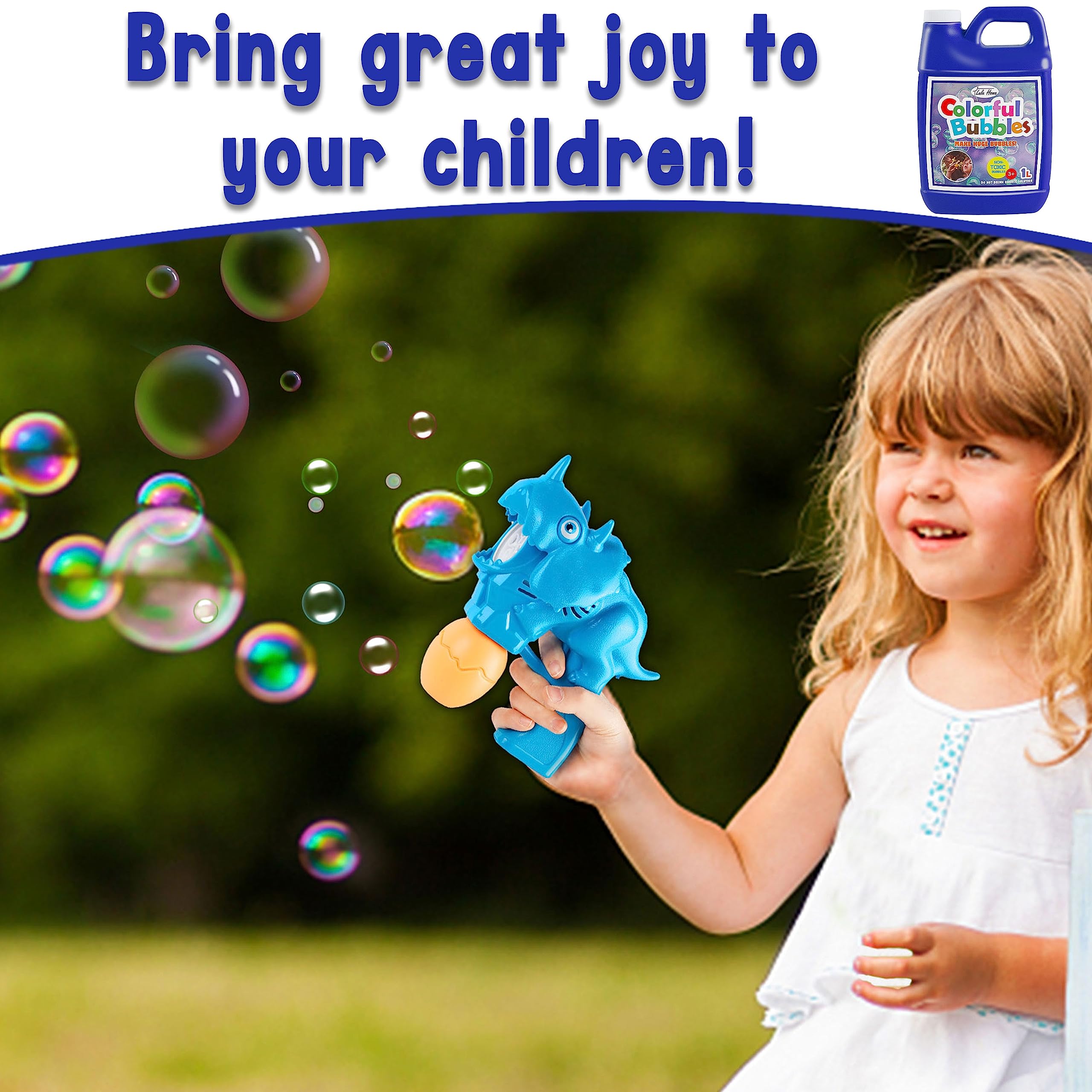 Lulu Home Bubble Concentrated Solution, 1 L/ 33.8 OZ Bubble Refill Solution for Kids Bubble Machine, Giant Bubble Wand, Bubble Blower Toys, Halloween Party Favors (Dark Blue)