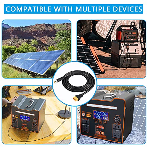 GINTOOYUN DC 8mm to XT60 Power Cable, 5Ft DC7909 7.9mm x 5.5mm Male to XT-60 Male Adapter Cord for for Solar Panels Portable Power Station 14AWG 1.5m