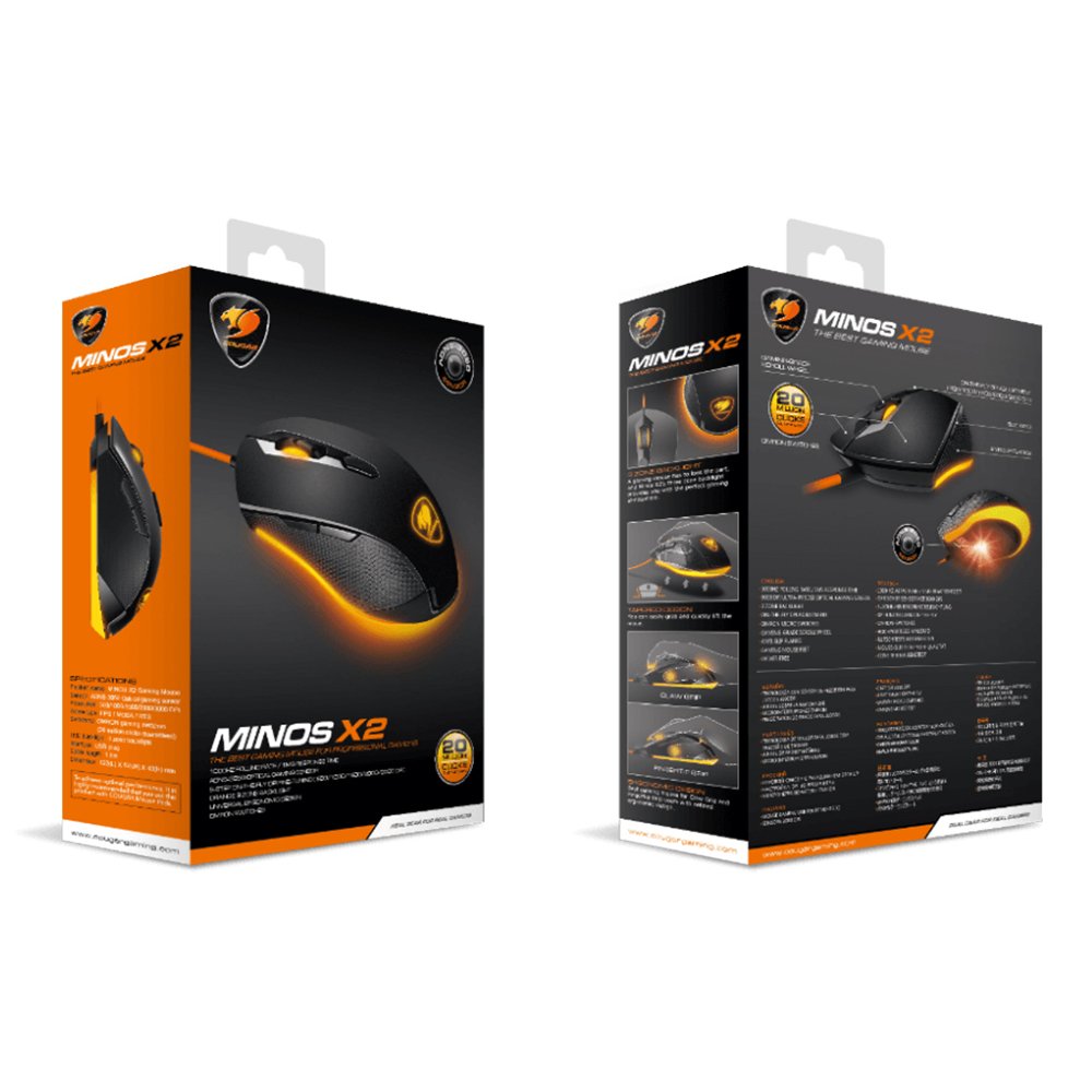 Cougar Minos X2 Wired USB Optical Gaming Mouse with 3000 DPI