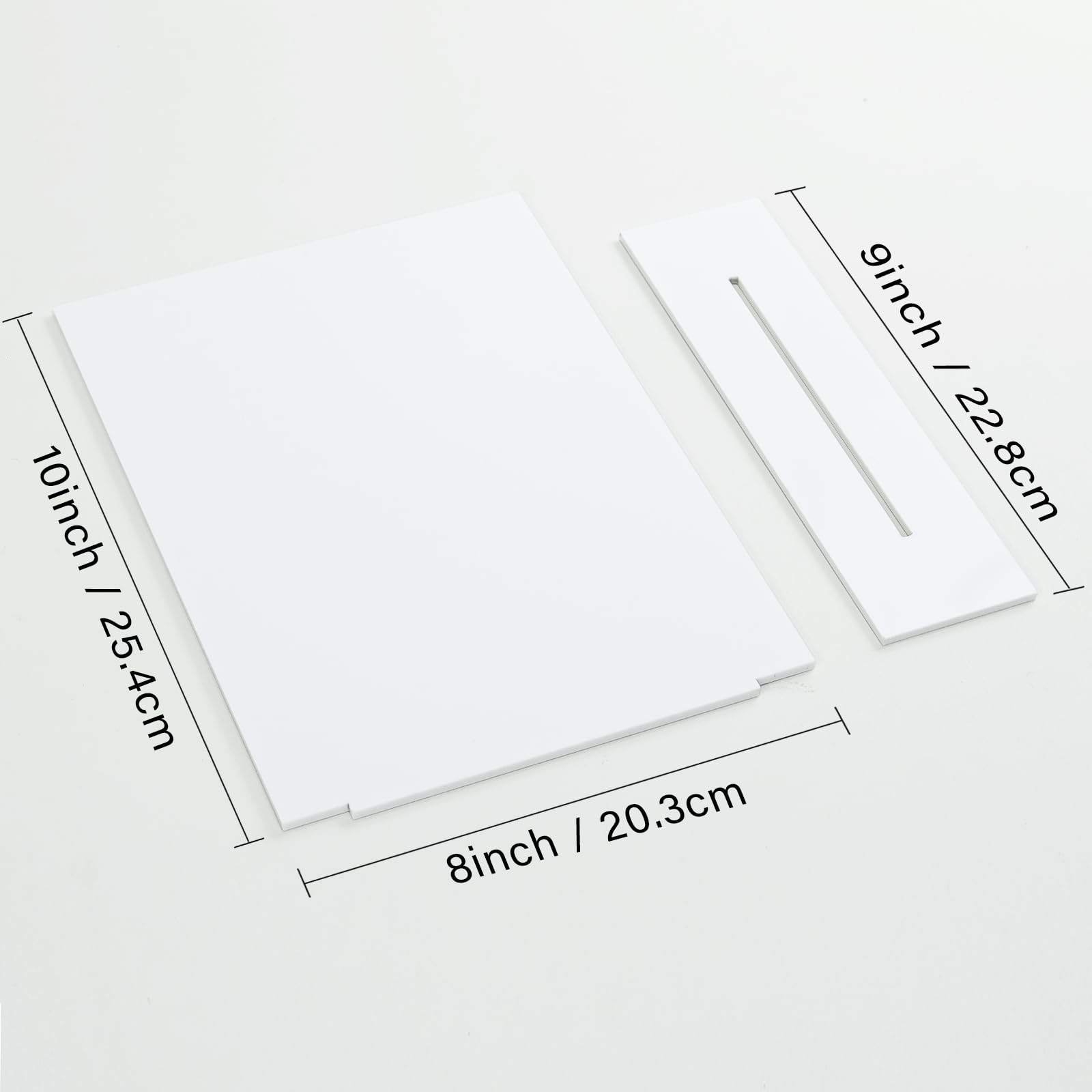 JINMURY 8x10 Inch White Acrylic Sign with Stand | 5 Pack Blank Acrylic Table Signs and Base for DIY Wedding Table Numbers, Wedding Signage, Events& Parties