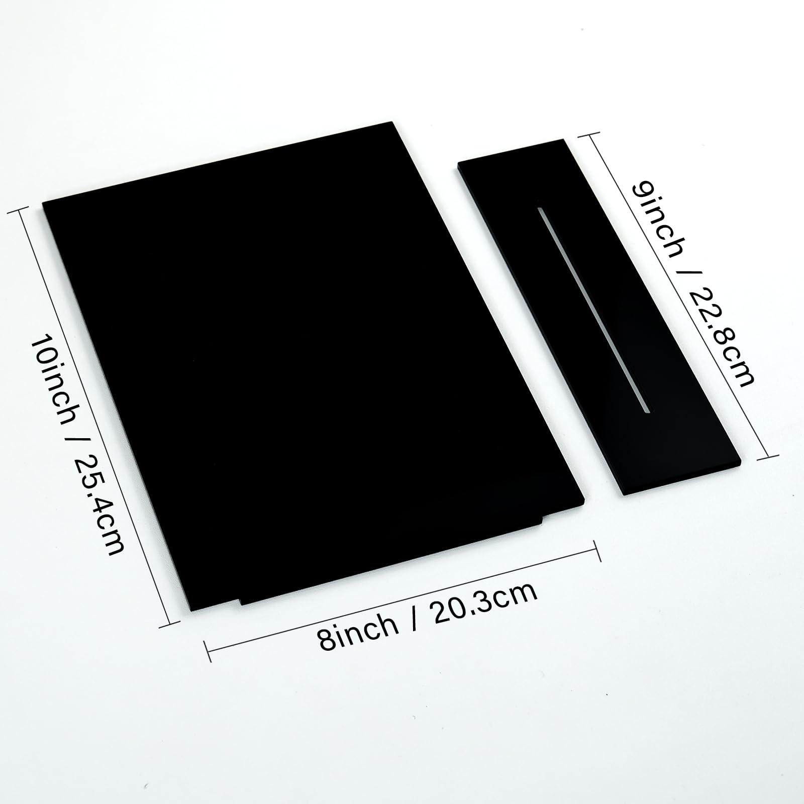 JINMURY 8x10 Inch Black Acrylic Sign with Stand | 5 Pack Blank Acrylic Table Signs and Base for DIY Wedding Table Numbers, Wedding Signage, Events& Parties (Black, 8x10 Inch)