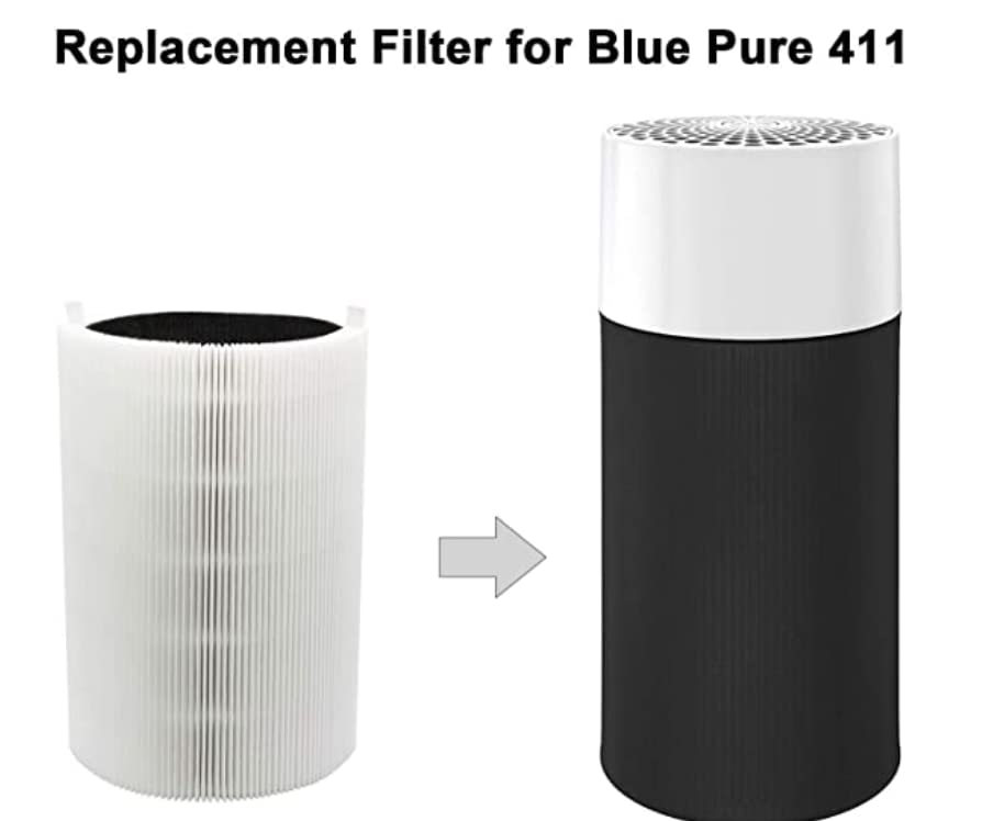Ximoon 2 Pack 411 Replacement Filter for Blueair Blue Pure 411 Air Purifier, Fits Blue Pure 411, 411+, 411 Auto & MINI Air Purifiers