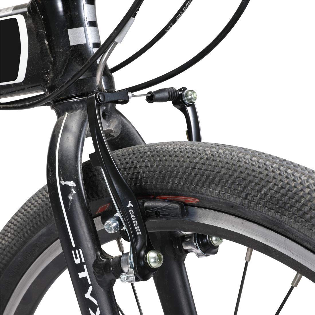 CNC V Brake Set, Bicycle Linear Pull V Brakes for Front/Rear Wheel,V Brake with Lever and Cable, Long Arm 110mm, Blue Black