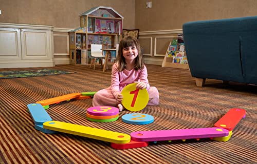 Wood Balance Beam Set for Children - Montessori Toddler Obstacle Path with Stepping Stones