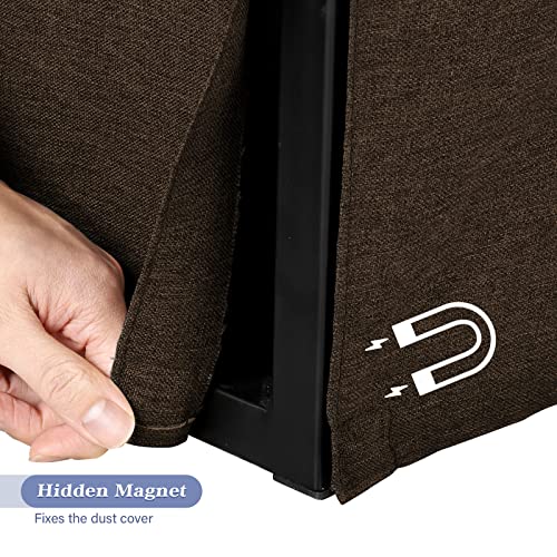 Saemoza Sofa Bed, 4 in 1 Multi Function Single Folding Ottoman Bed, Modern Sleeper Convertible Chair Adjustable Backrest Small Couch Bed for Living Room/Small Apartment, Dark Brown