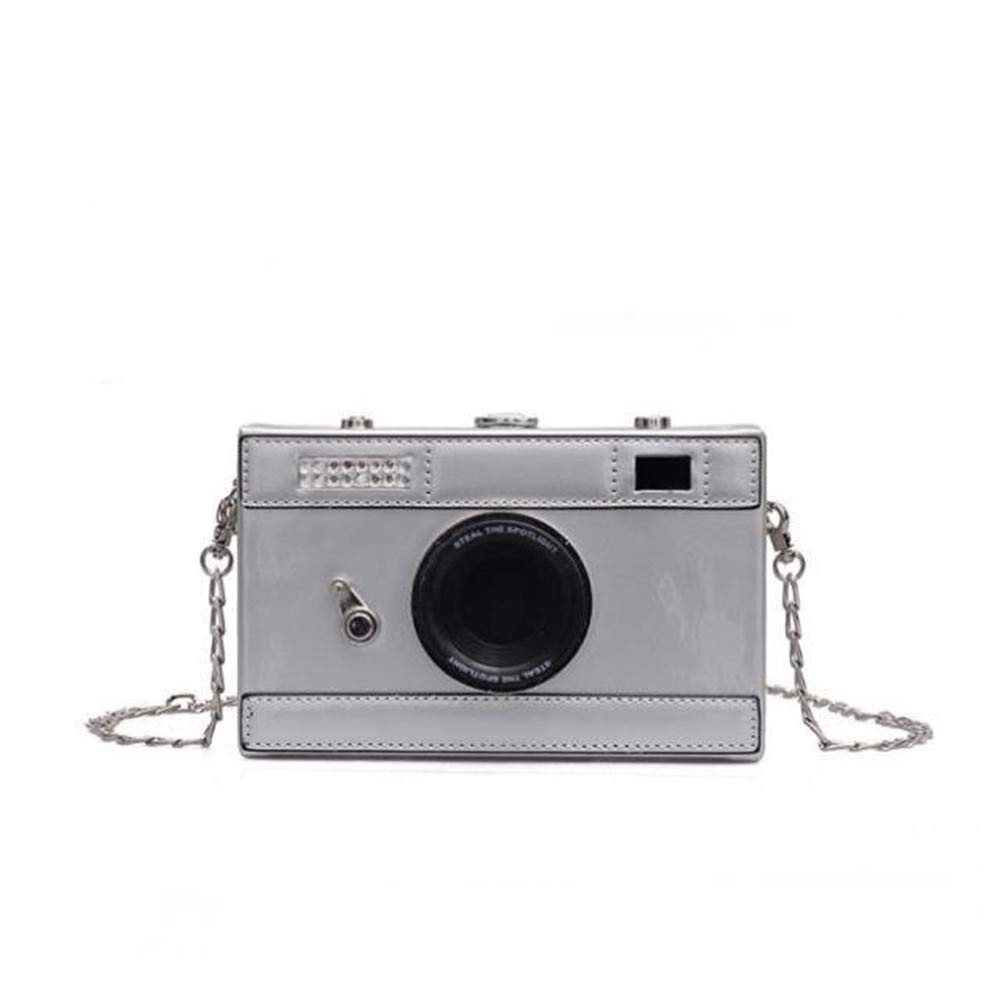 Women's PU Camera Shaped Snapshot Casual Cross Body Wallet Shoulder Handbag Purse (Black) Medium