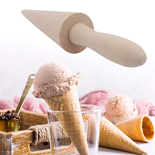 Wood Cone Roller Pizzelle Roller Krumkake Ice Cream Cone Roller Mold Natural Waffle Cone Roller Wooden Mini Waffle Cones Pastry Decorating Baking Tool