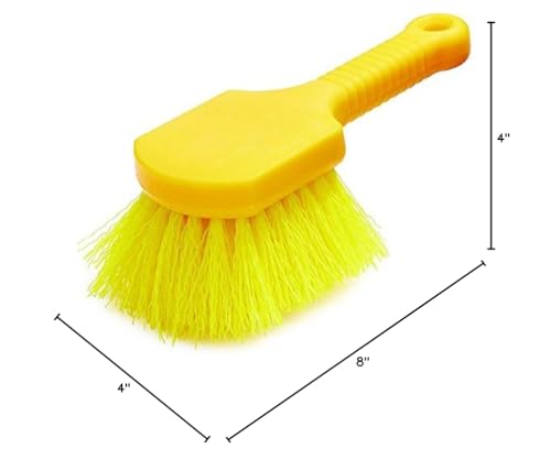 Rubbermaid Commercial 8" Utility Scrub Brush, Plastic Handle, Synthetic Bristles, Cleaning, Multi Purpose, Heavy Duty, Outdoor, Wheels and Tires