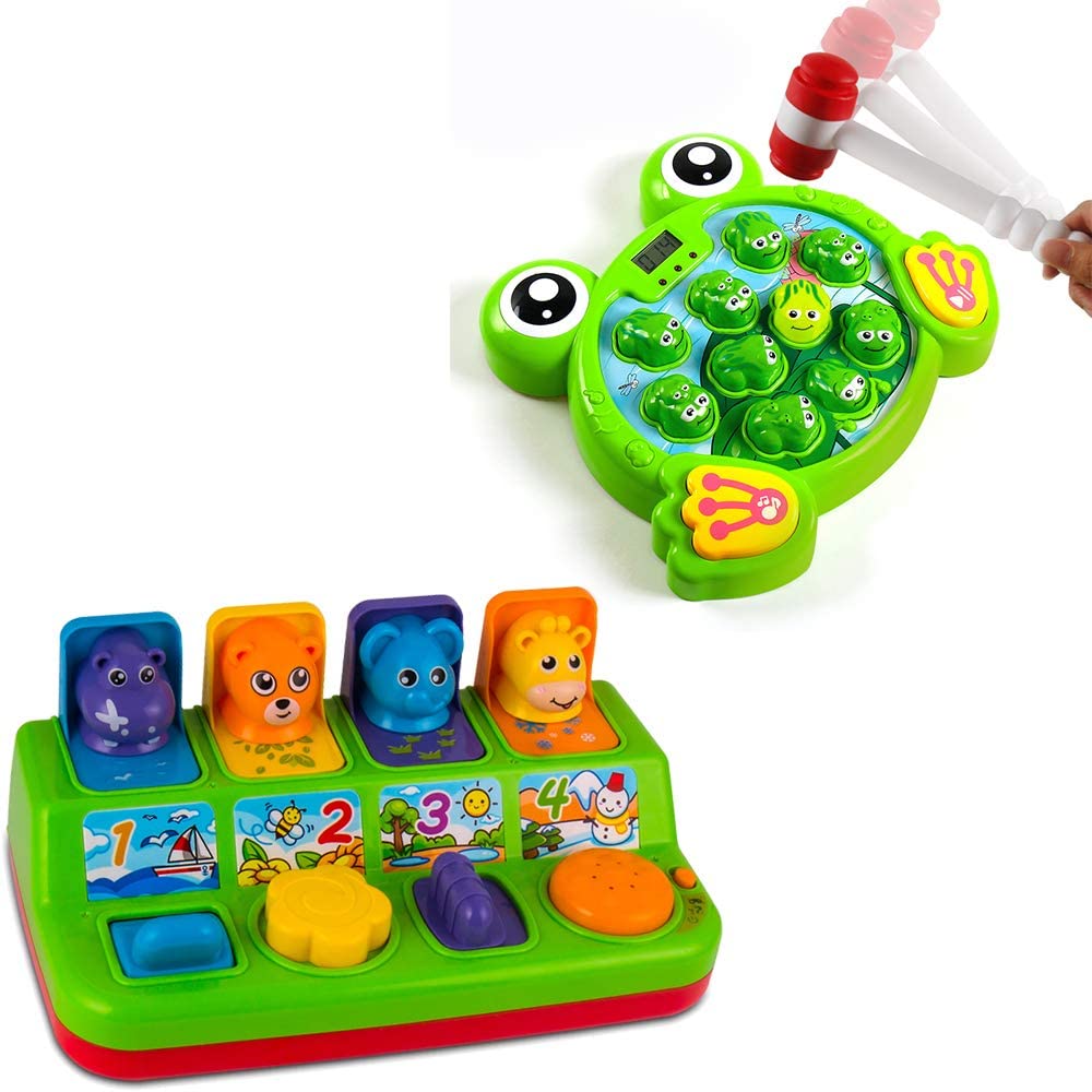 YEEBAY Interactive Whack A Frog Game & Pop Up Animals Toy