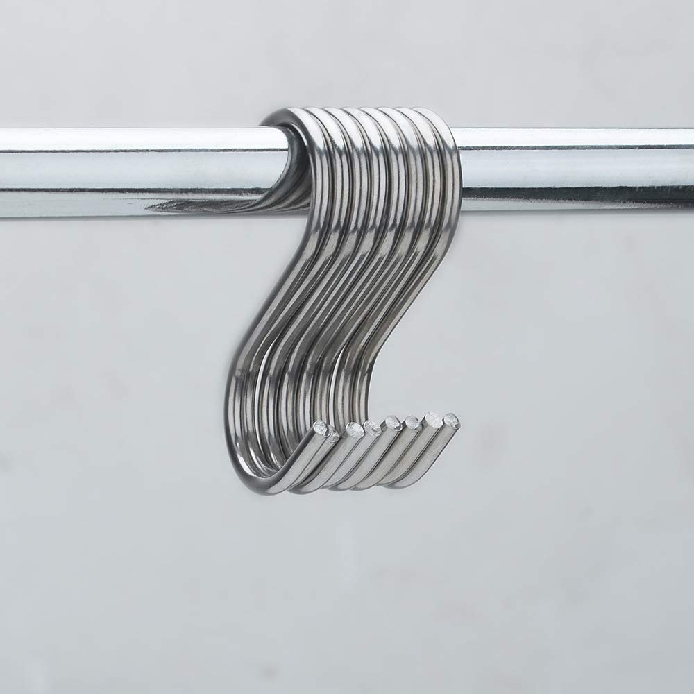 JOMIHONEY 30 Pack Heavy Duty S Hooks Stainless Steel S Shaped Hooks 2.5 inch Metal Hooks for Hanging, Hanging Hook for Kitchen, Bathroom, Bedroom and Office