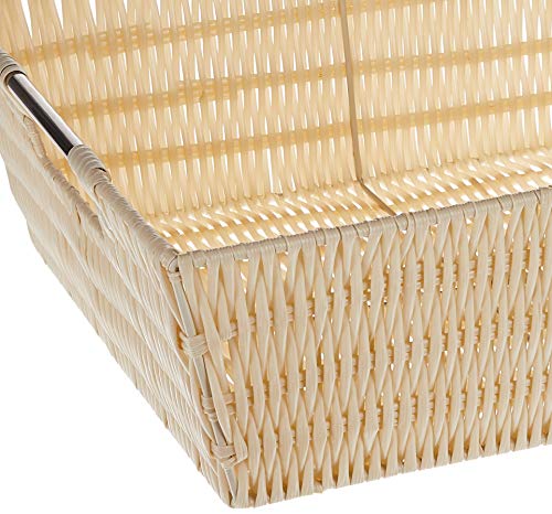 Whitmor Rattique Shelf Tote, 13"D x 15"W x 5"H, Latte