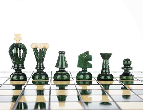 Wooden Chess Set Paris Apple Wooden International Board Vintage Carved Pieces - 14"