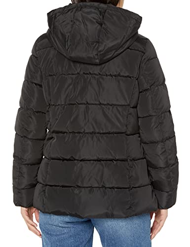 Tommy Hilfiger Women Zip Up Short Puffer Jacket, Black, Large